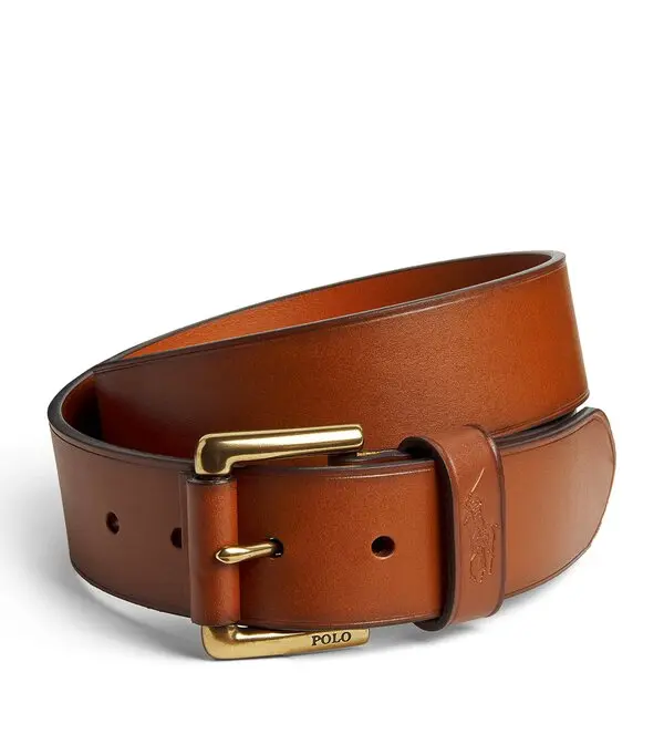 Polo Ralph Lauren Leather Belt With Debossed Pony - Brown