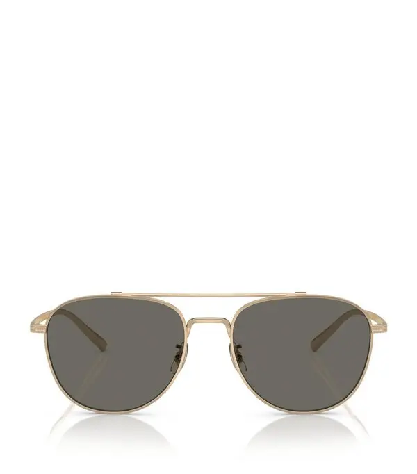 Oliver Spencer Titanium Rivetti Aviator Sunglasses - Gold
