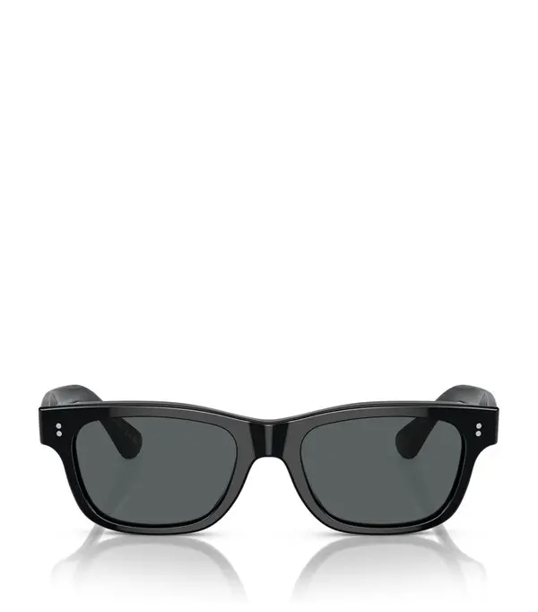 Oliver Spencer Rectangular Acetate Sunglasses - Jet Black