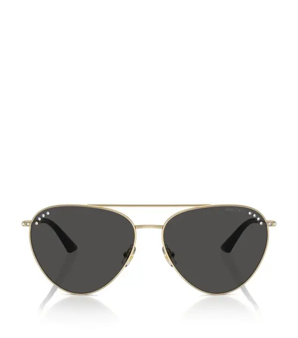 JIMMY CHOO Aviator Sunglasses - Gold