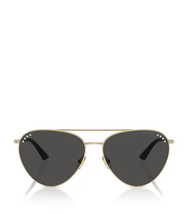 JIMMY CHOO Aviator Sunglasses - Gold