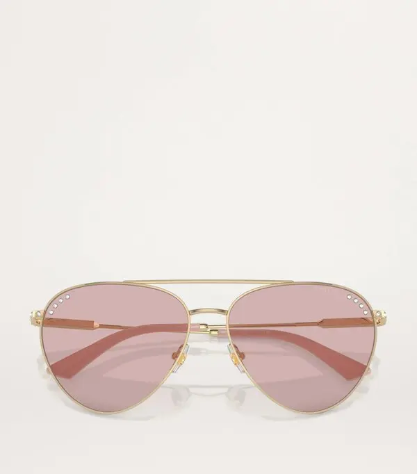 JIMMY CHOO Steel Aviator Sunglasses