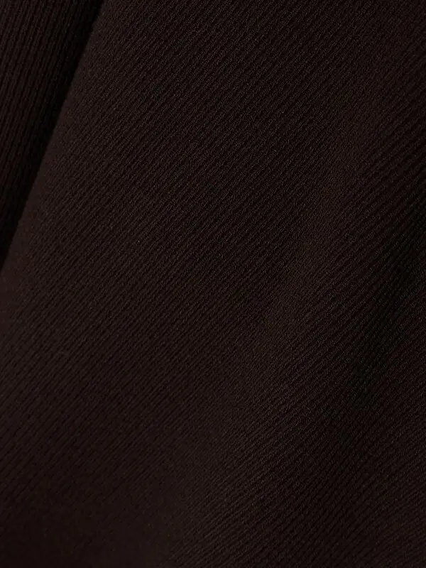 COURREGES Asymmetric Draped Ribbed-knit Midi Dress