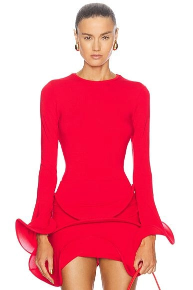 SID NEIGUM Wave Sleeve Top - Red