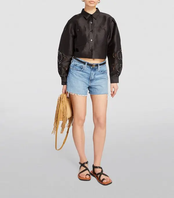 Maje Leather Logo Thin Belt - Black