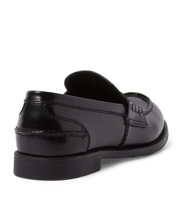 Miu Miu Brushed Leather Embossed Loafers