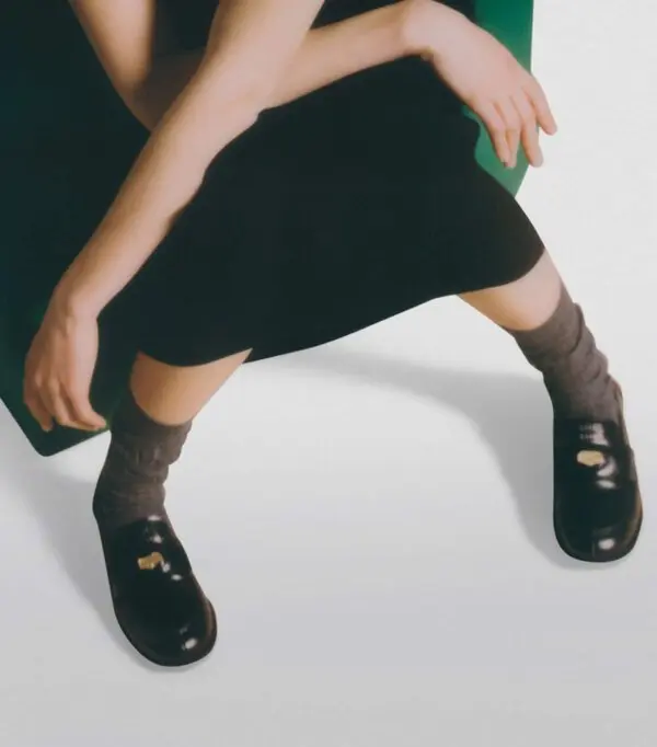 Miu Miu Brushed Leather Embossed Loafers