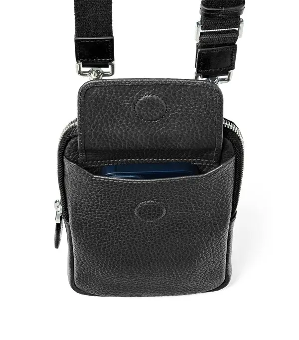 ASPINAL OF LONDON Leather Cross-body Phone Pouch - Black