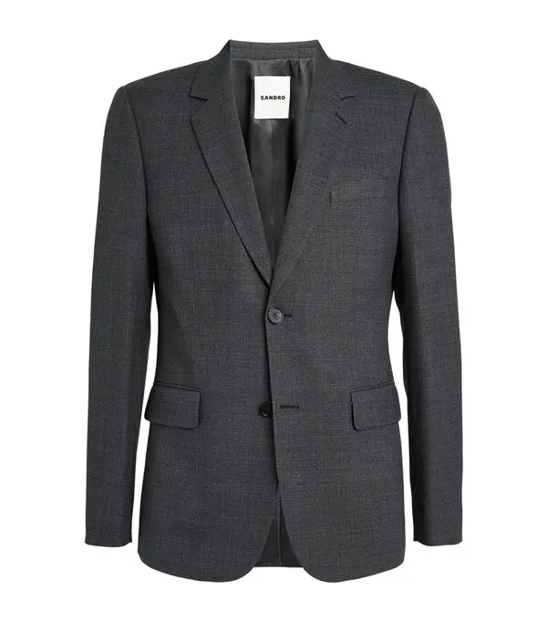 Sandro Wool Suit Jacket - Black