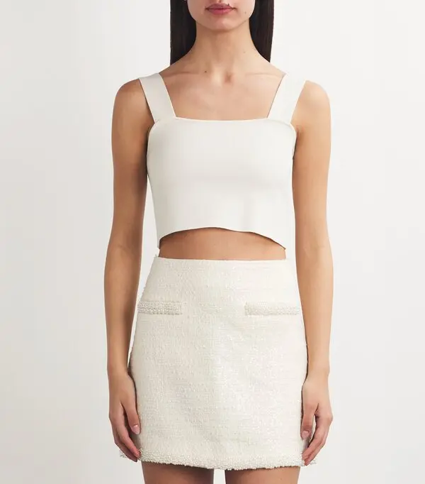 Maje Square-neck Crop Top - White