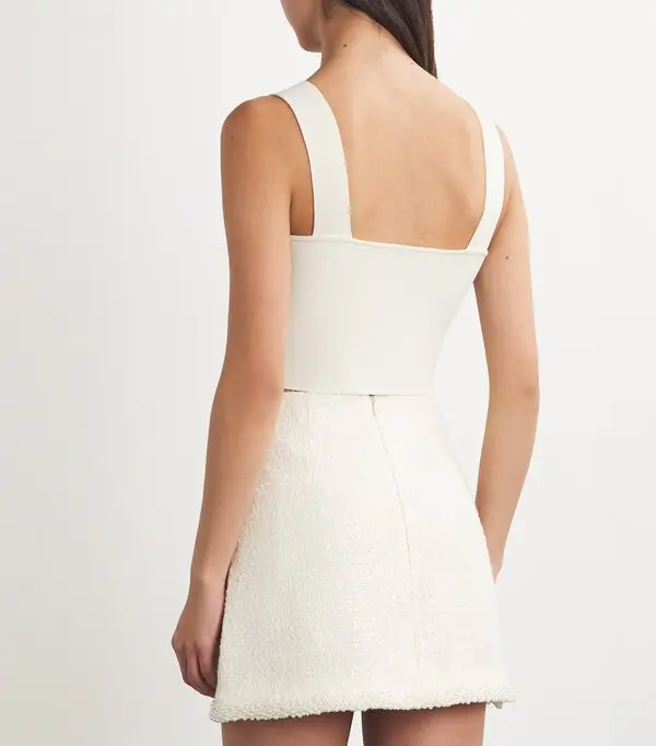 Maje Square-neck Crop Top - White