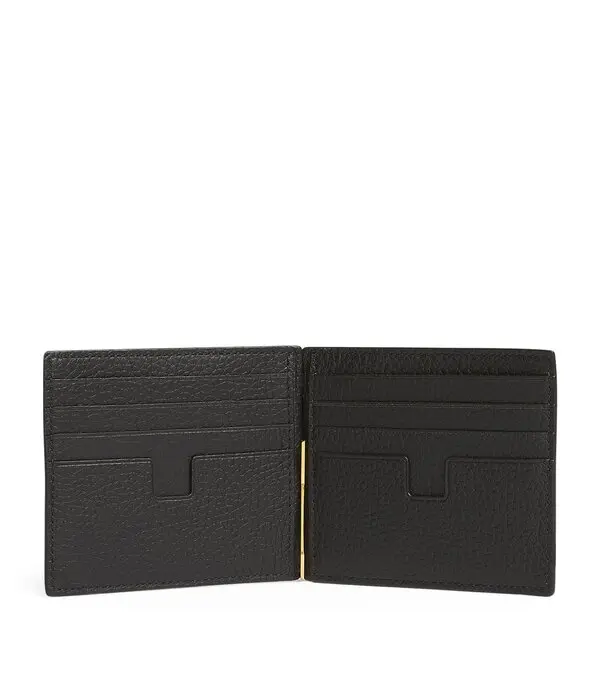 TOM FORD Leather Money Clip Wallet - Black