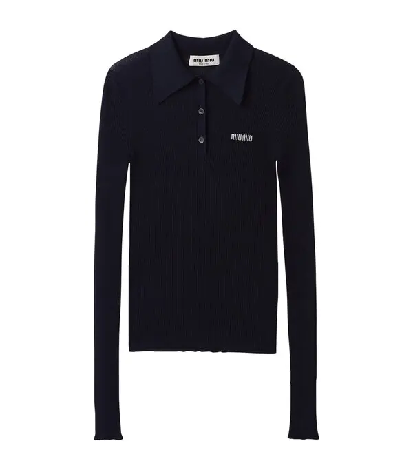 Miu Miu Cashmere Silk Polo Shirt