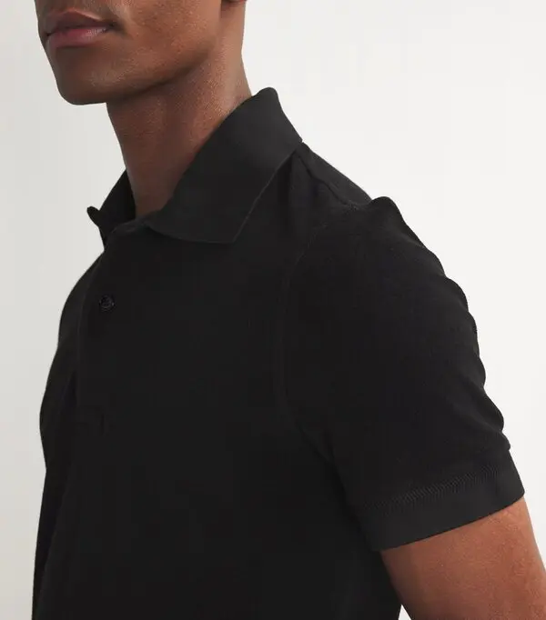 TOM FORD Towelling Polo Shirt - Black