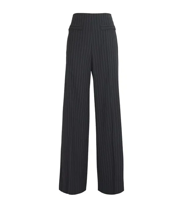 Sandro Pinstriped Wide-leg Tailored Trousers