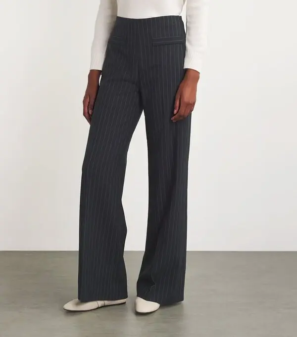 Sandro Pinstriped Wide-leg Tailored Trousers