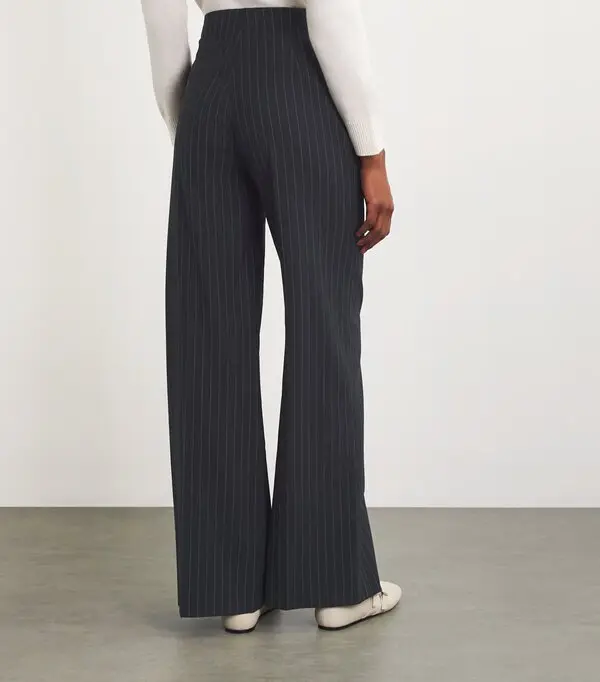 Sandro Pinstriped Wide-leg Tailored Trousers
