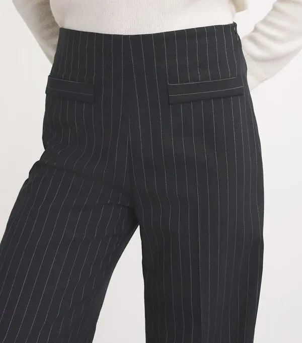 Sandro Pinstriped Wide-leg Tailored Trousers