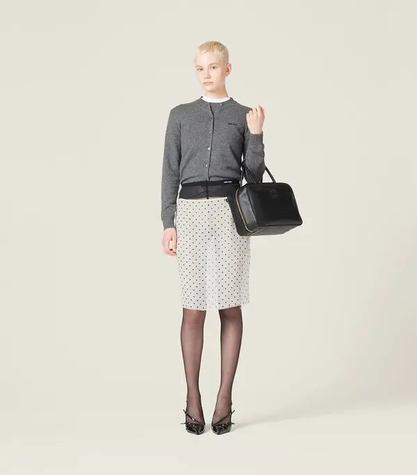Miu Miu Cashmere Logo Sweater - Grey