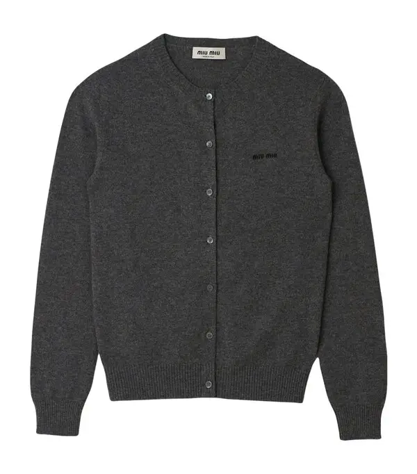 Miu Miu Cashmere Logo Cardigan