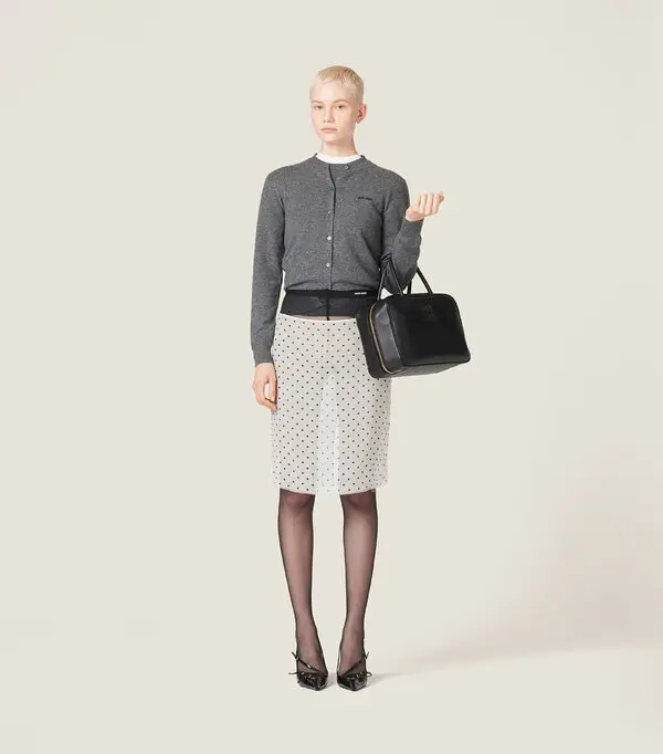 Miu Miu Cashmere Logo Cardigan