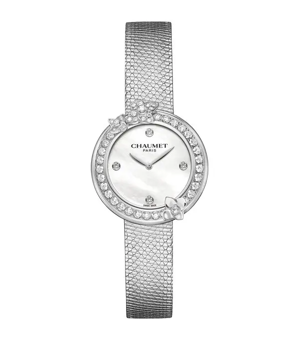 CHAUMET Stainless Steel And Diamond Hortensia Watch - Silver