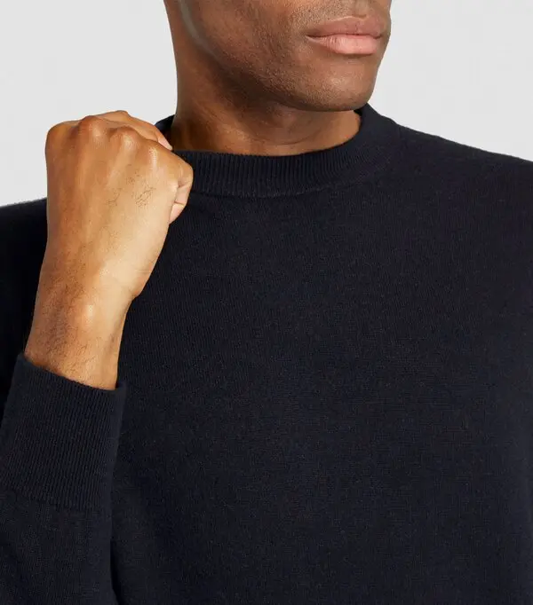 Sandro Cashmere Ribbed Crew Neck Sweater - Blue