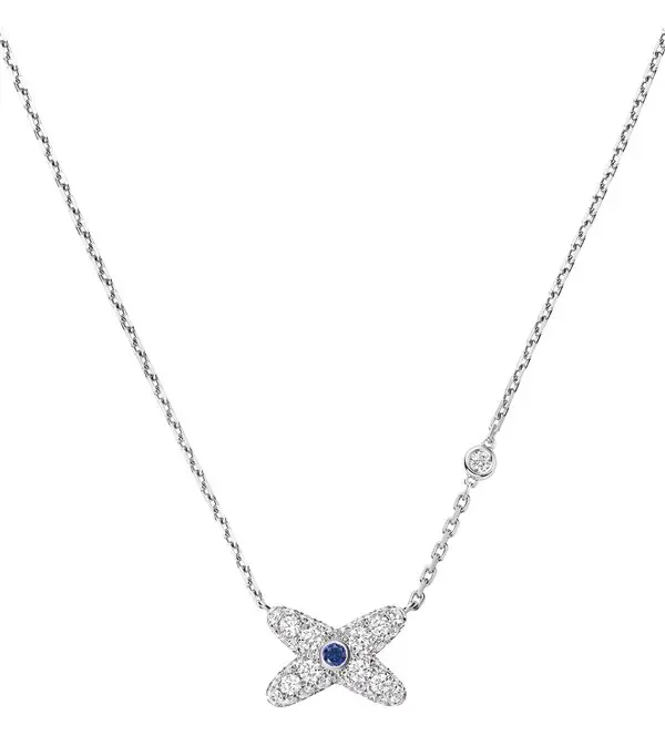CHAUMET Jeux De Liens White Gold, Diamond And Sapphire Necklace - Silver