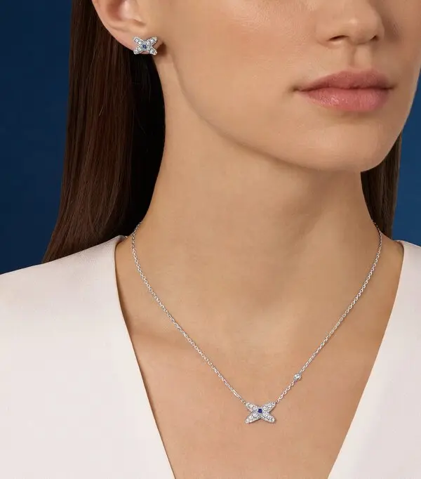 CHAUMET Jeux De Liens White Gold, Diamond And Sapphire Necklace