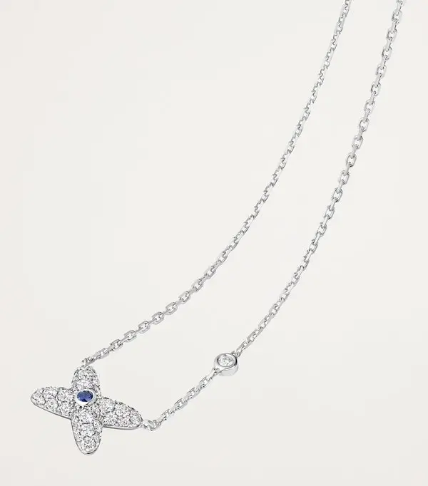 CHAUMET Jeux De Liens White Gold, Diamond And Sapphire Necklace