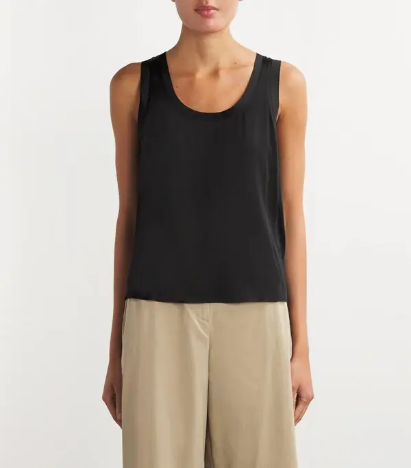 Maje Stretch-silk Tank Top - Black