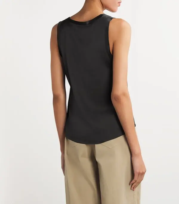 Maje Stretch-silk Tank Top - Black