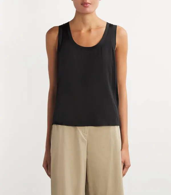 Maje Stretch-silk Tank Top - Black
