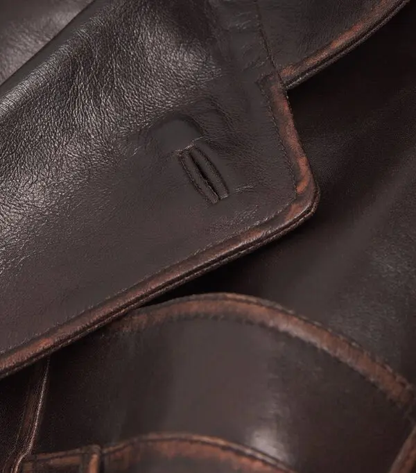 Sandro Double-breasted Leather Jacket