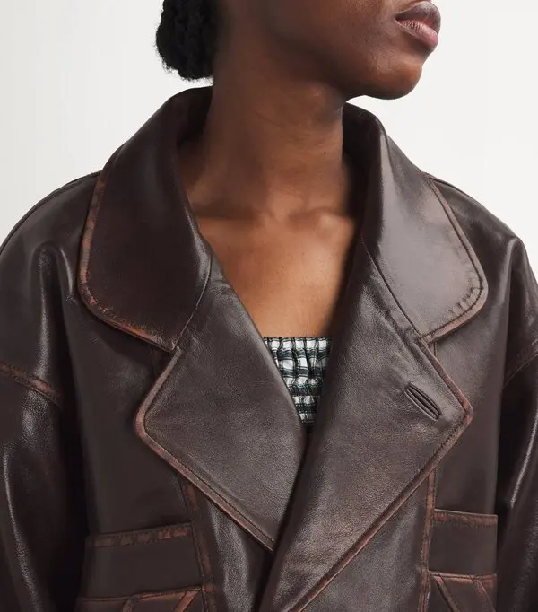 Sandro Double-breasted Leather Jacket