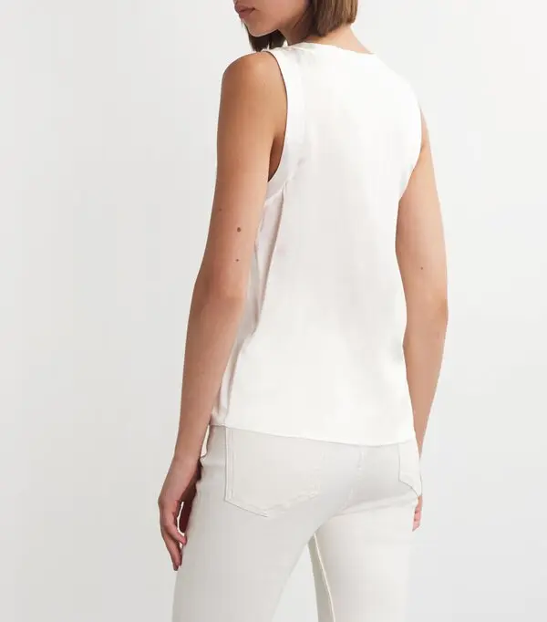 Maje Silk-blend Tank Top - White