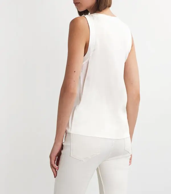 Maje Silk-blend Tank Top - White