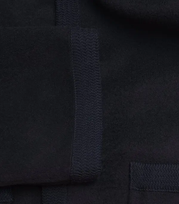 Maje Wool-blend Double-faced Jacket With Tie Detail - Blue
