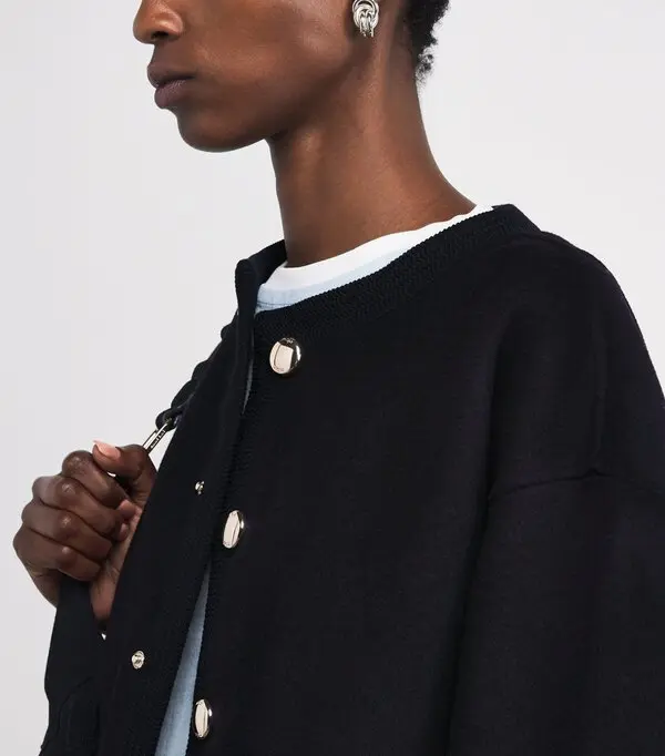 Maje Wool-blend Double-faced Jacket With Tie Detail - Blue