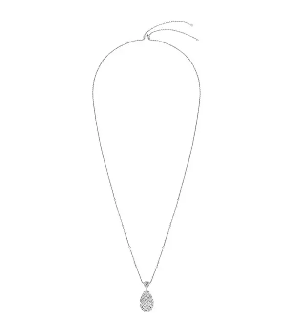 CHAUMET White Gold And Diamond Josephine Aigrette Pendant Necklace - Silver