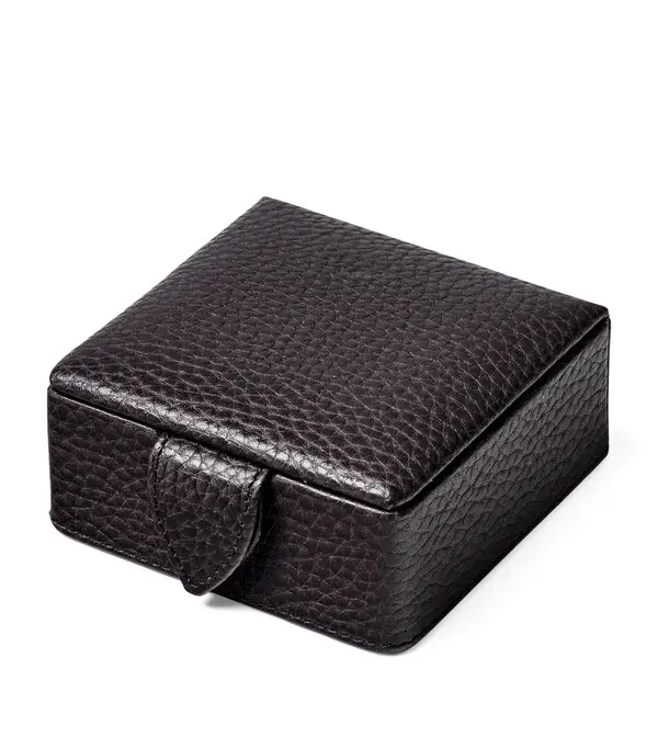 ASPINAL OF LONDON Small Leather Stud Box - Black