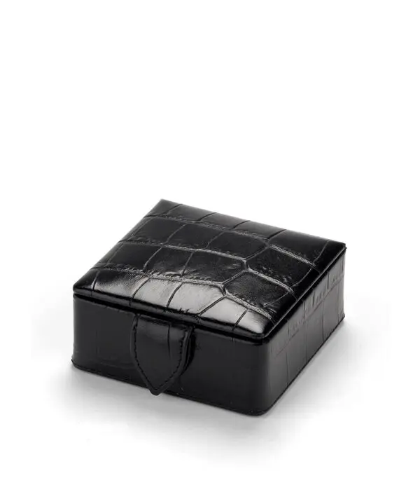ASPINAL OF LONDON Small Leather Stud Box - Black
