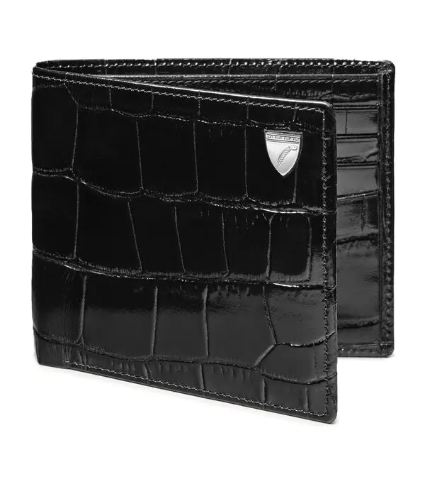 ASPINAL OF LONDON Croc-embossed Leather Bifold Wallet