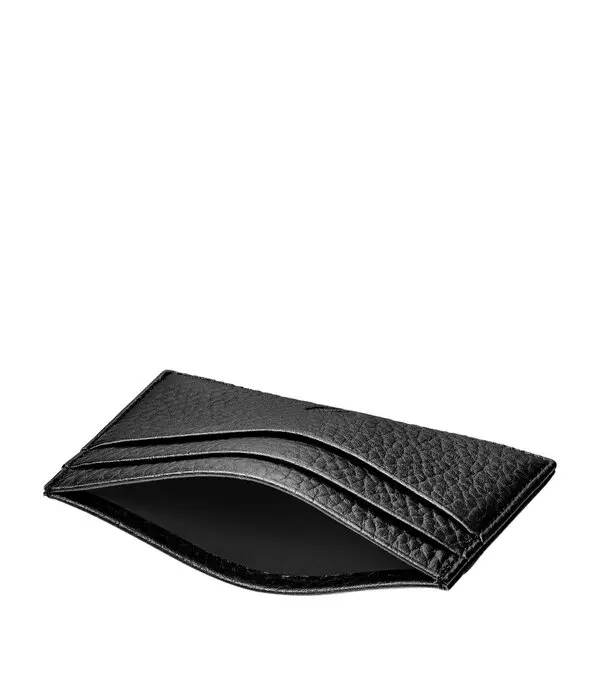 ASPINAL OF LONDON Leather Logo Card Holder - Black