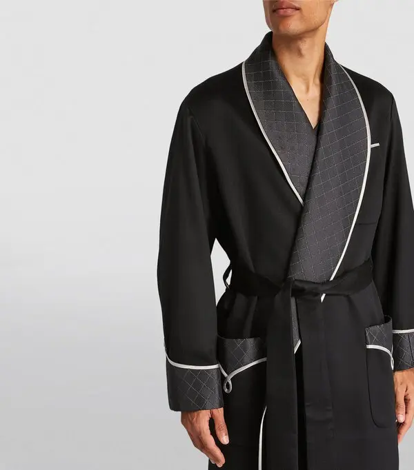 DANIEL HANSON Cashmere-silk Robe