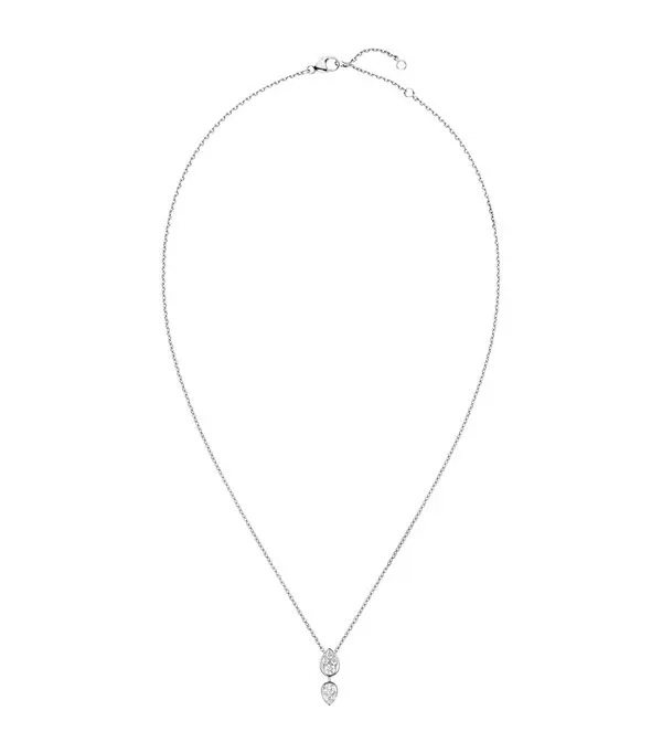 CHAUMET White Gold And Diamond Josephine Ronde D'aigrettes Pendant Necklace - Silver