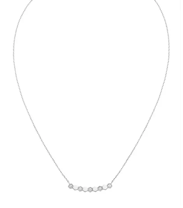 CHAUMET White Gold And Diamond Bee Pendant Necklace - Silver