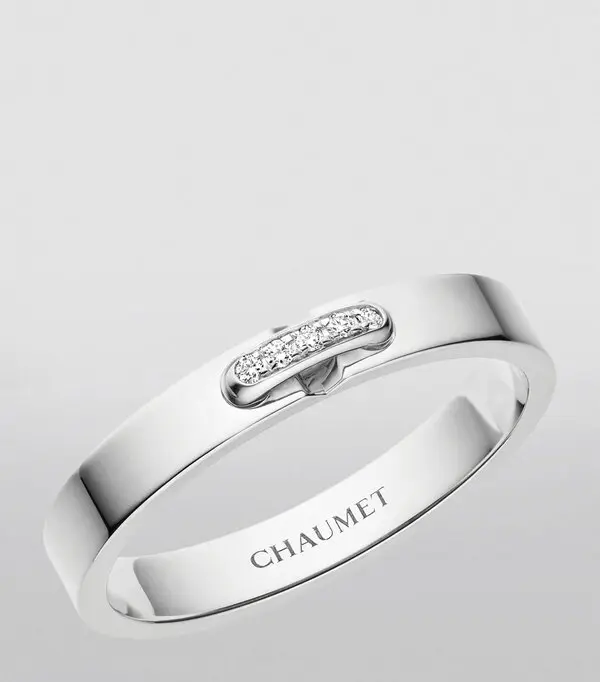 CHAUMET Platinum And Diamond Liens Évidence Wedding Ring - Silver