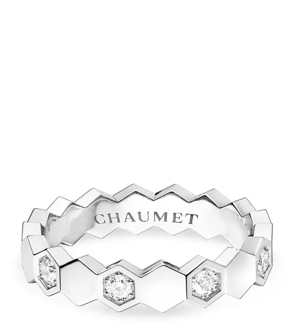 CHAUMET White Gold And Diamond Bee Ring - Silver
