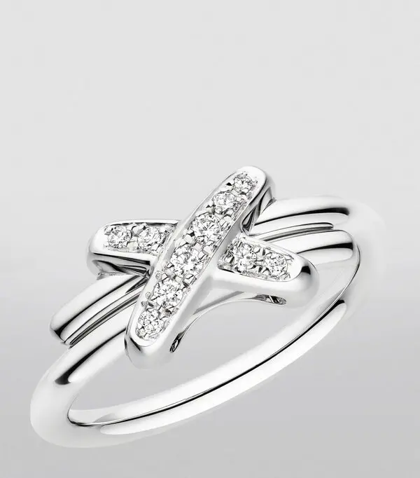 CHAUMET 18 Karat White Gold And Diamond Jeux De Liens Ring